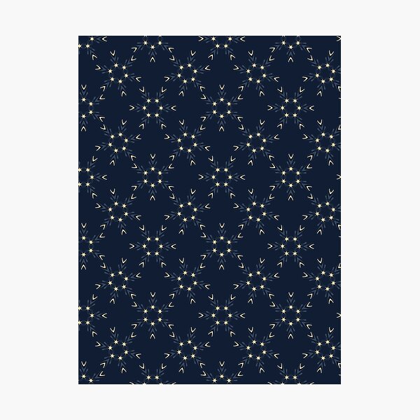 "Indigo Blue Glowing Stars Texture Drawn Starry" Photographic Print by ...