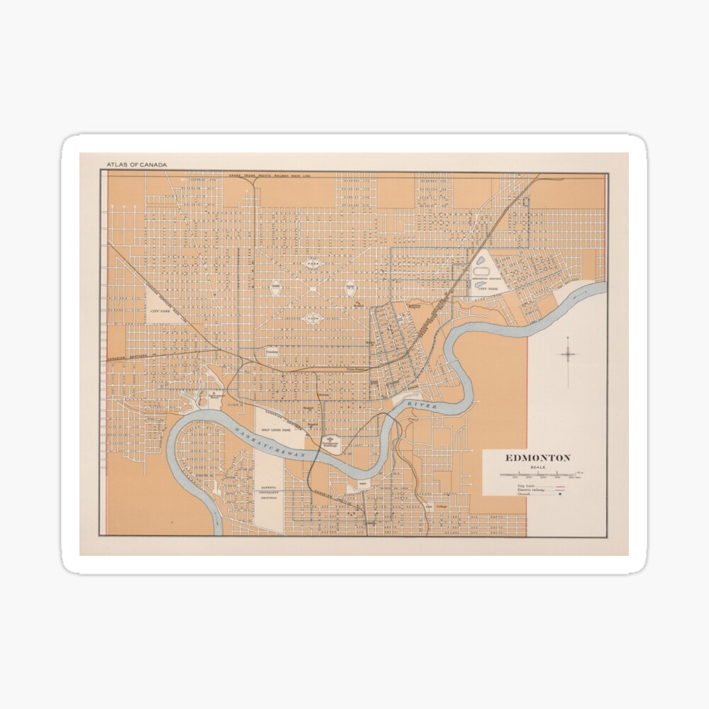Home & Living Edmonton City Map Edmonton Wall Map Edmonton Canada Map ...