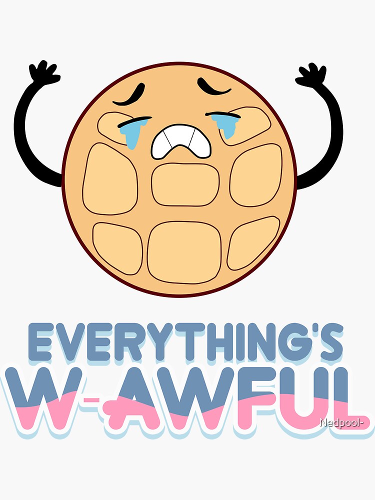 "Sad Waffle" Sticker for Sale by Nedpool- | Redbubble