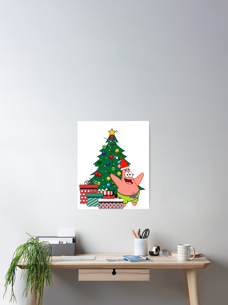 "Patrick Star Around The Christmas Tree Spongebob" Poster for Sale by ...