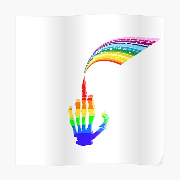 "Rainbow Middle Finger" Poster by avit1 | Redbubble