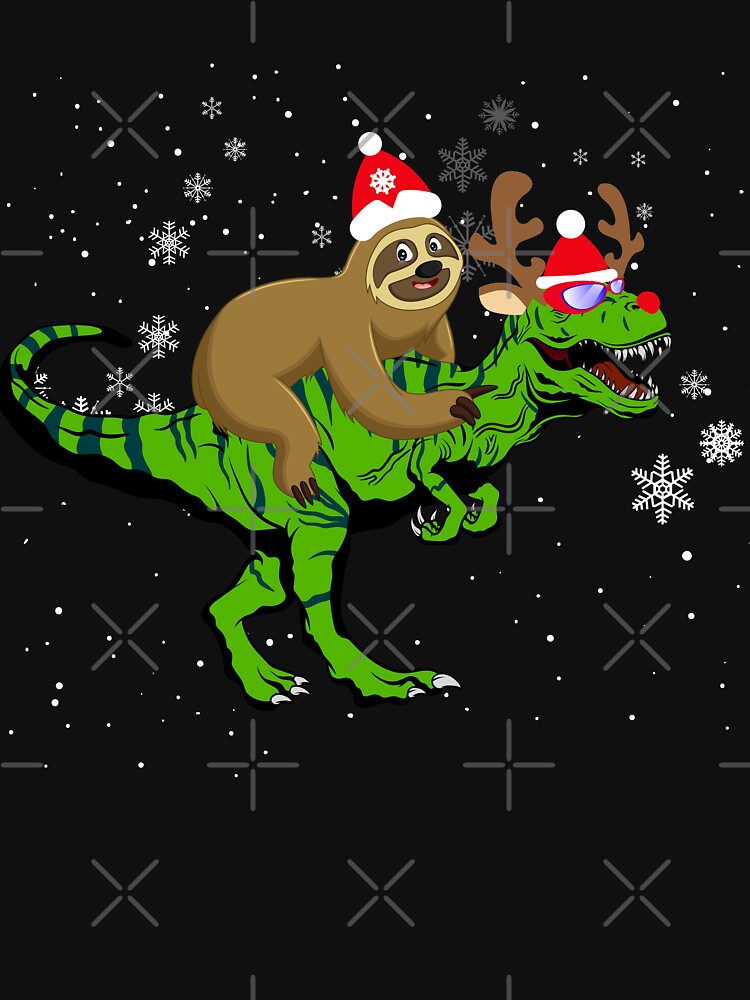 "Cute Sloth Riding a T Rex" T-shirt by LemoBoy | Redbubble
