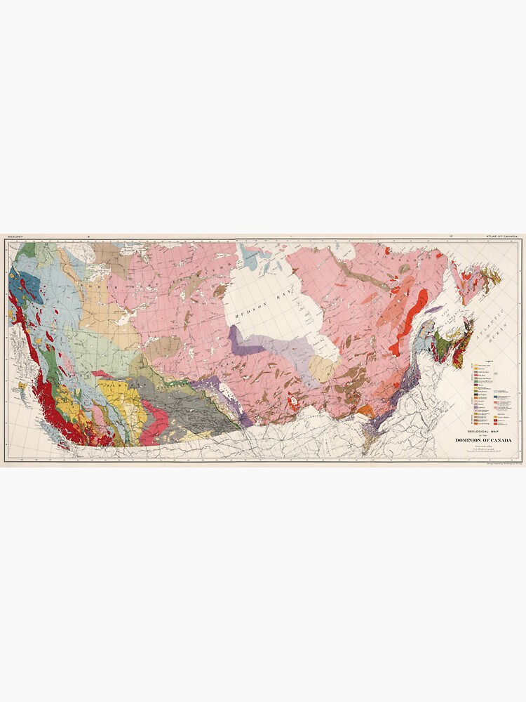 "Vintage Geological Map of Canada (1915)" Sticker for Sale by ...