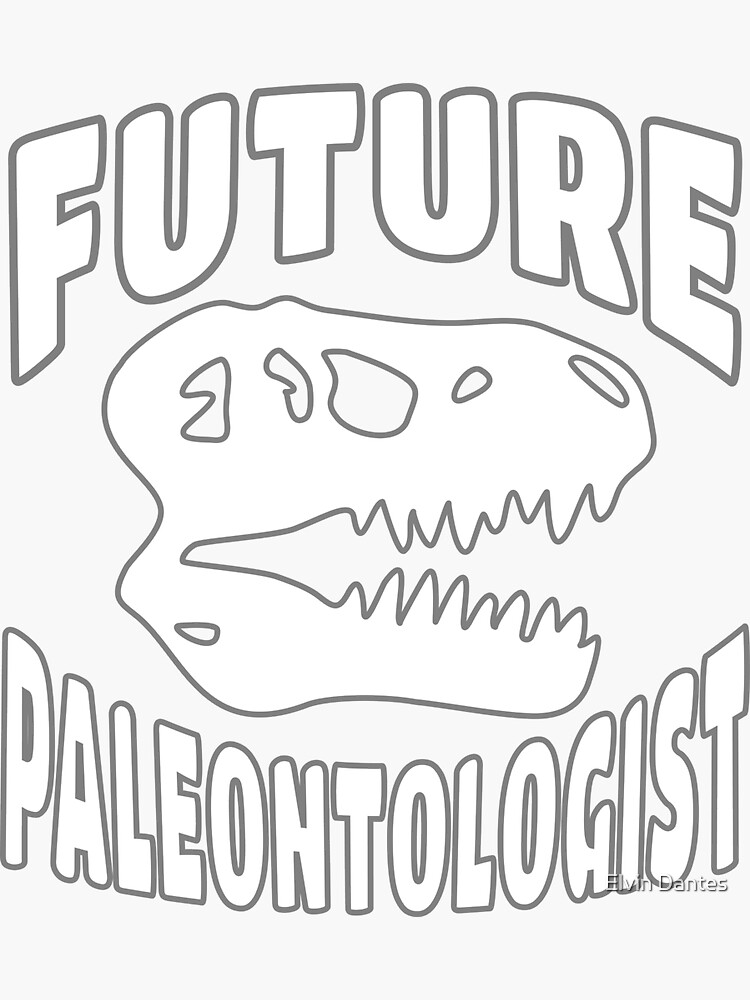 "Future Paleontologist T rex Dinosaur Skull" Sticker by elvindantes ...