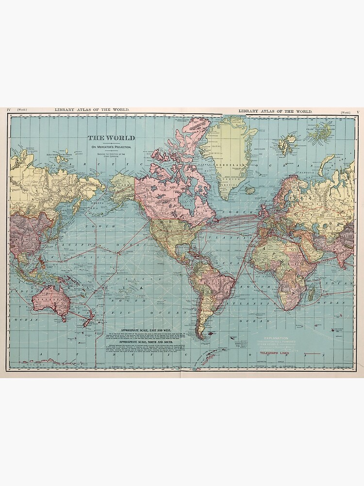 "Vintage Map of The World (1912)" Canvas Print by BravuraMedia | Redbubble
