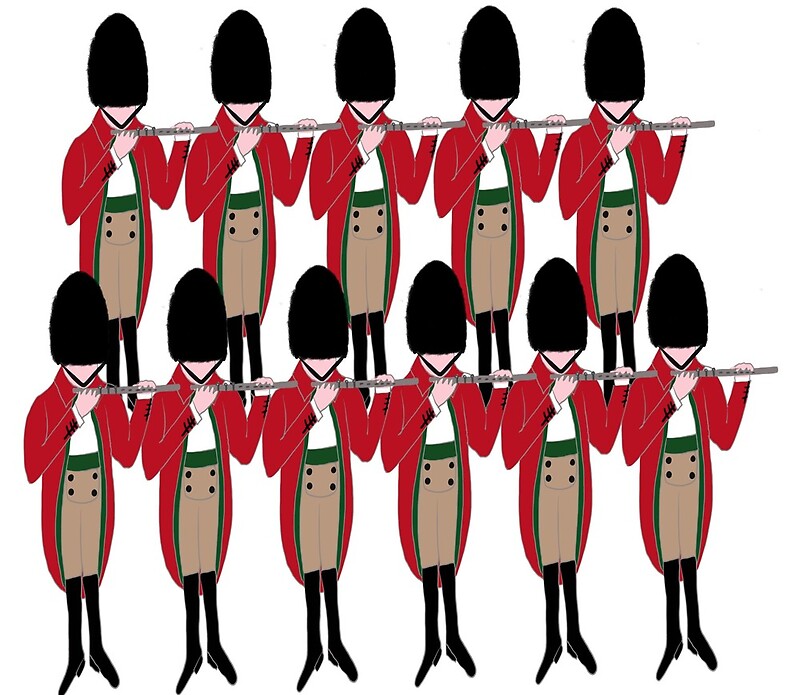 "12 Days of Christmas 11 Pipers Piping" by podartist | Redbubble