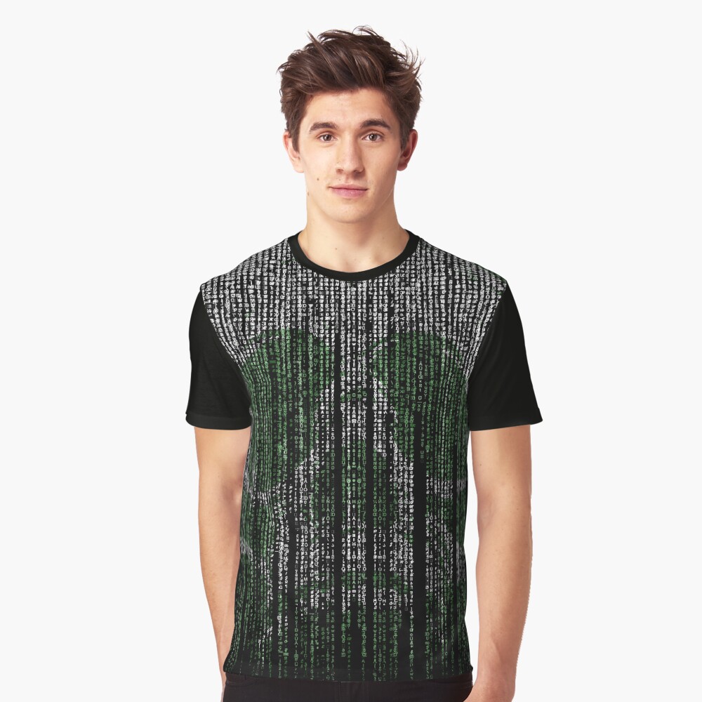 "ASCII code Matrix Skull" T-shirt for Sale by SayAhh | Redbubble ...