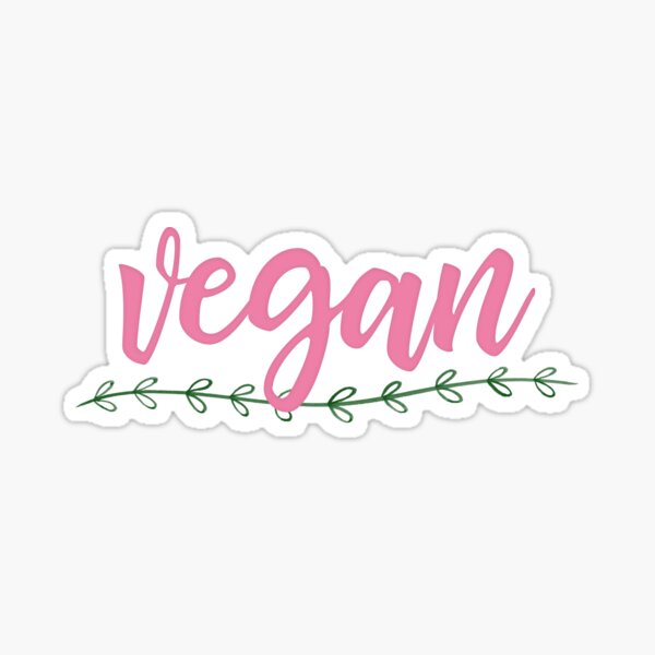 "Vegan - Pink" Sticker for Sale by SpaceAesthetics | Redbubble