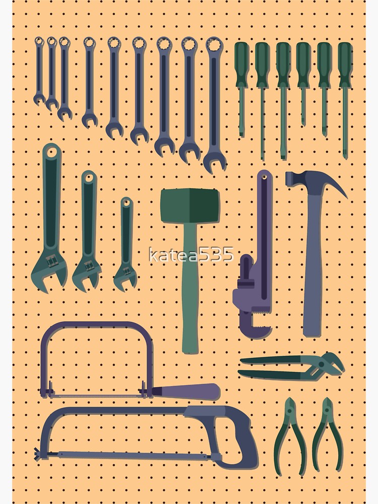 "Tool Pegboard Wall" Sticker for Sale by katea535 | Redbubble