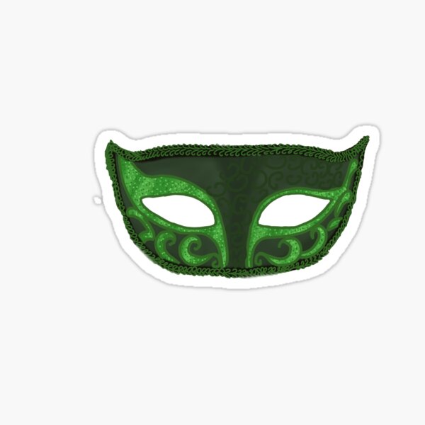 "Green Masquerade Mask" Sticker for Sale by LieutenantAmoo | Redbubble