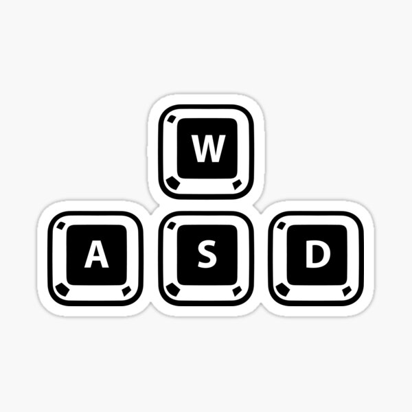 "WASD" Sticker for Sale by JPN4Design | Redbubble