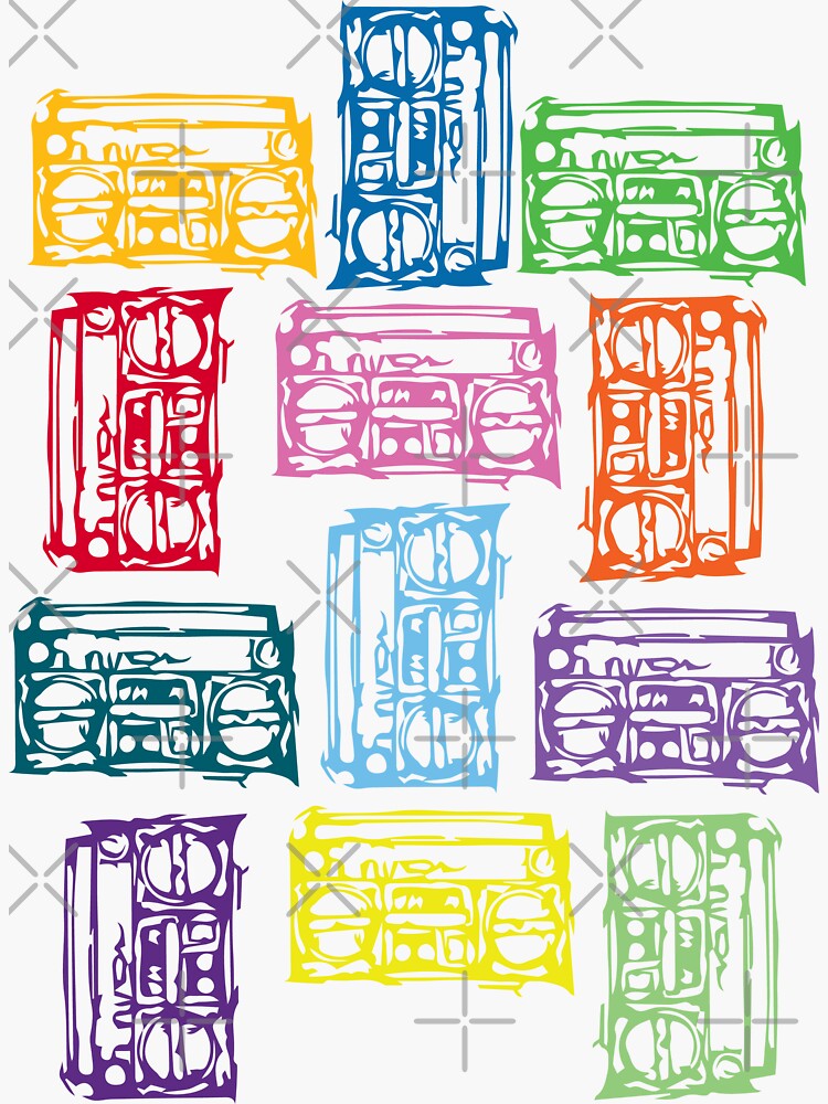 "Boom Box" Sticker for Sale by Vikijammm | Redbubble