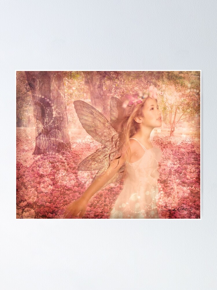 "Pink Spring Fairy Fantasy Art" Poster for Sale by sandyrichter | Redbubble
