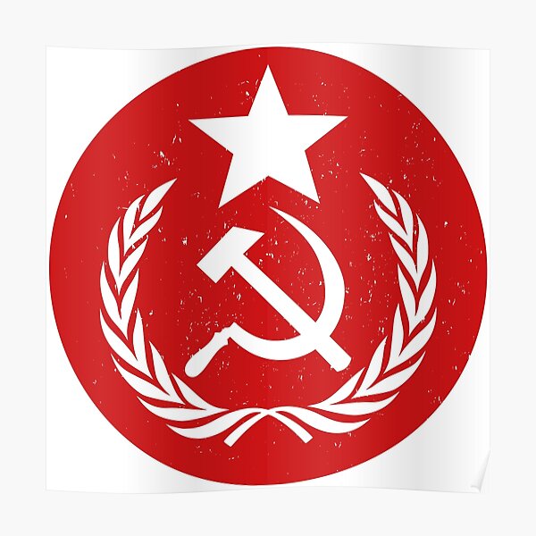 "Distressed Round Communist Flag" Poster by Chocodole | Redbubble