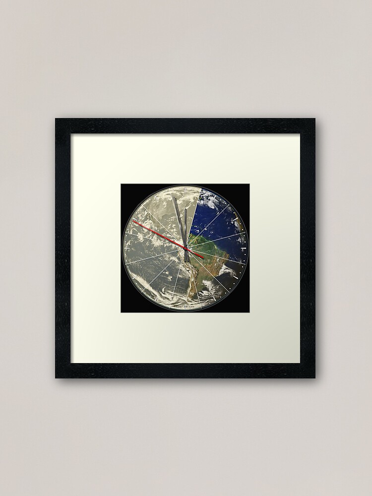 "Doomsday Clock 01, climate change wall clock." Framed Art Print for ...