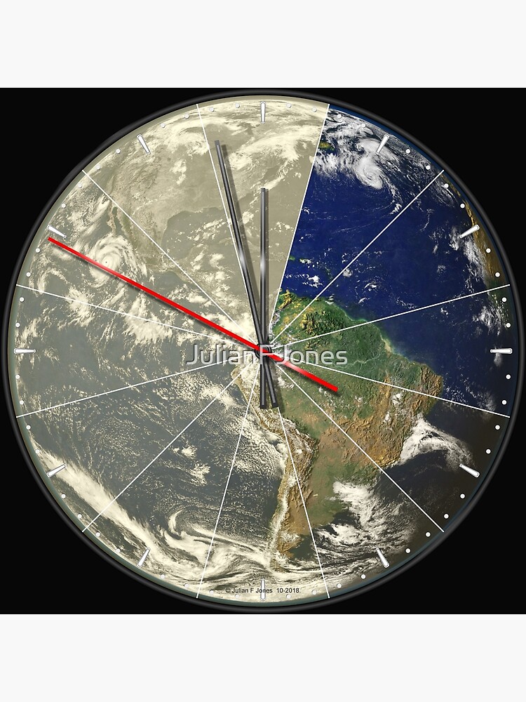 "Doomsday Clock 01, climate change wall clock." Framed Art Print for ...