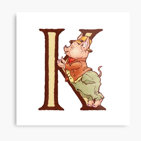 Lámina Metálica El Alfabeto Y Los Números De Los Niños La Letra K De Tigerdaver Redbubble
