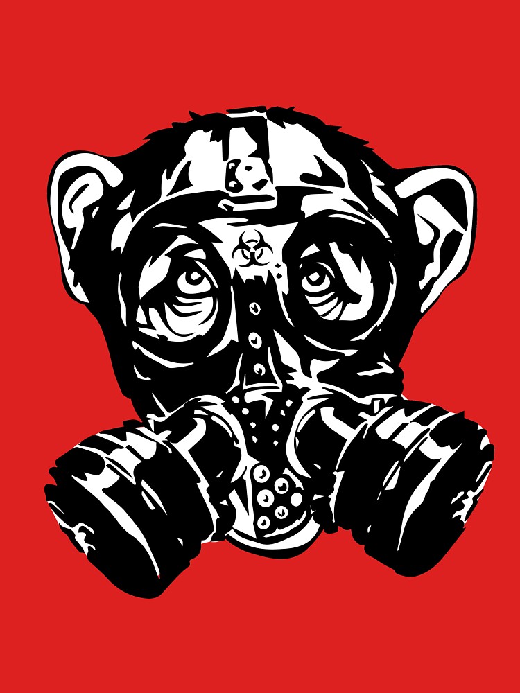 "Monkey with gas mask radiation" T-shirt for Sale by tarek25 ...