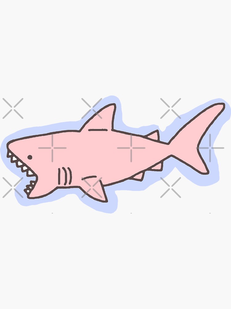 "Pastel Pink Shark" Sticker for Sale by emilytw19 | Redbubble
