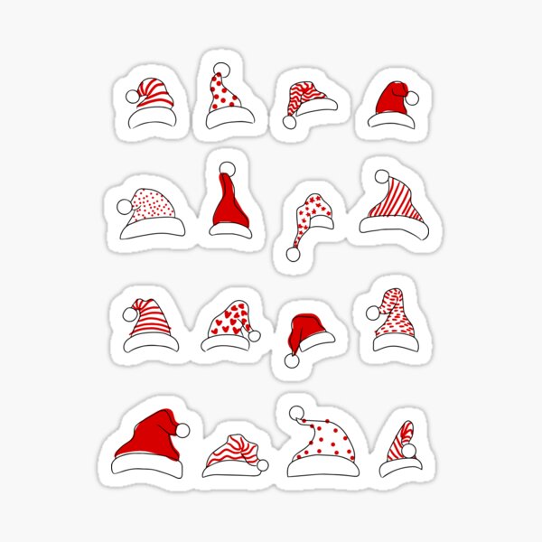 "Santa Hats" Sticker for Sale by lowercasev | Redbubble