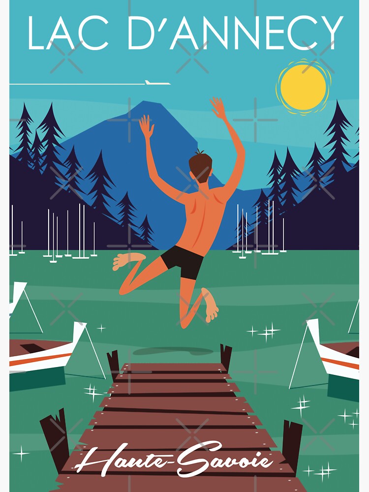 Magnet « Affiche Lac D'Annecy », par GAGodel | Redbubble