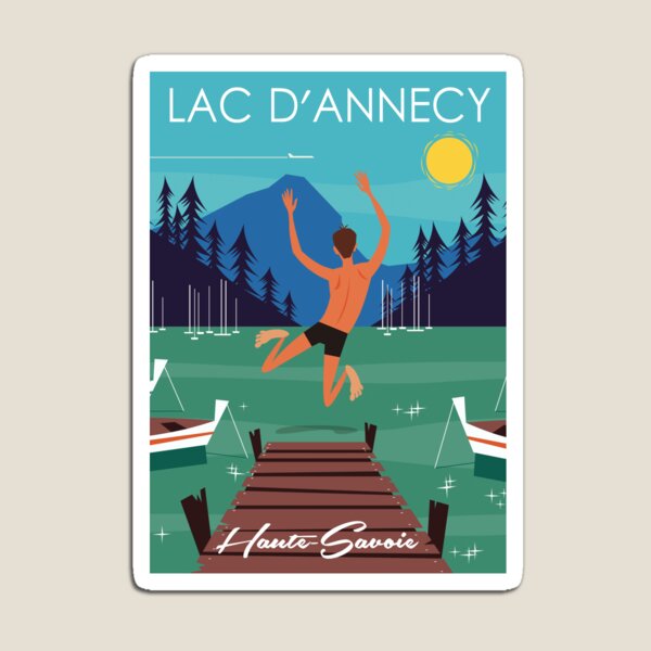 Magnet « Affiche Lac D'Annecy », par GAGodel | Redbubble