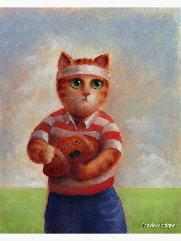 "Rugby Cat" Poster by Mario-designs | Redbubble