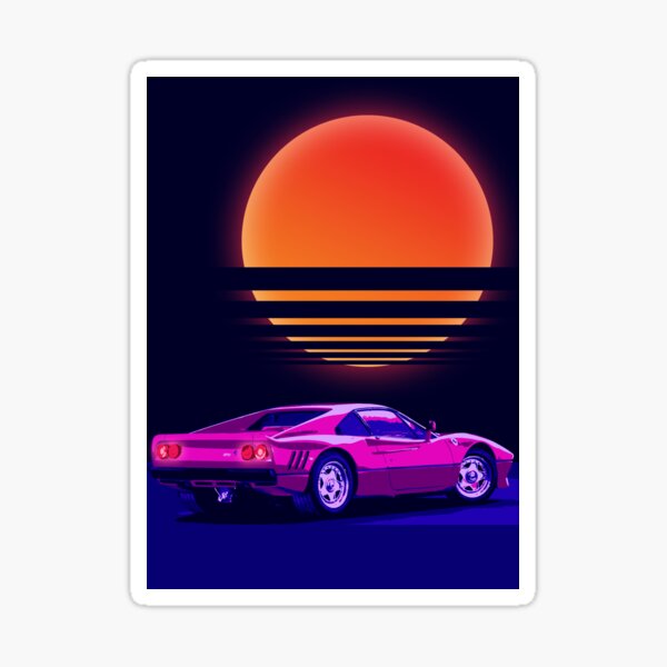 "Synthwave Summer" Sticker by edthedread | Redbubble