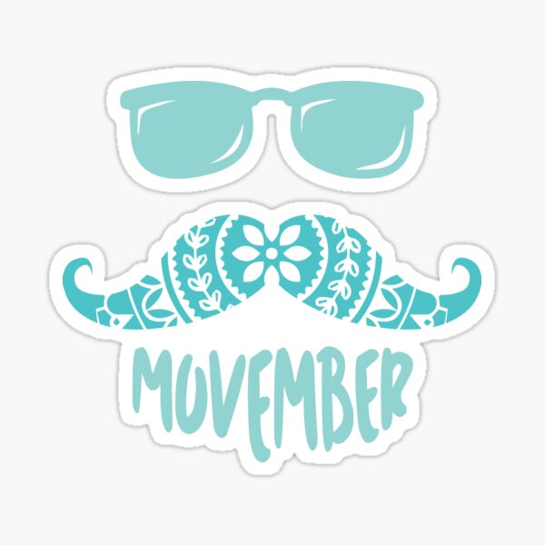 "MOVEMBER Mustache Blue Design" Sticker by GeniusTeam | Redbubble
