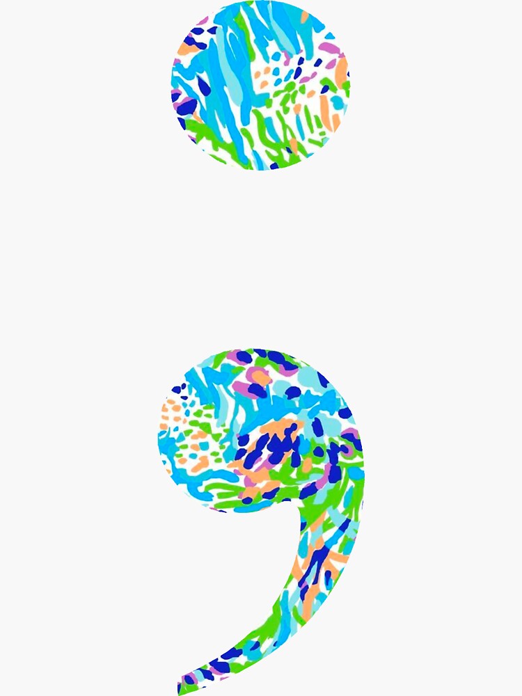 "Semicolon" Sticker by OneTrackMind | Redbubble