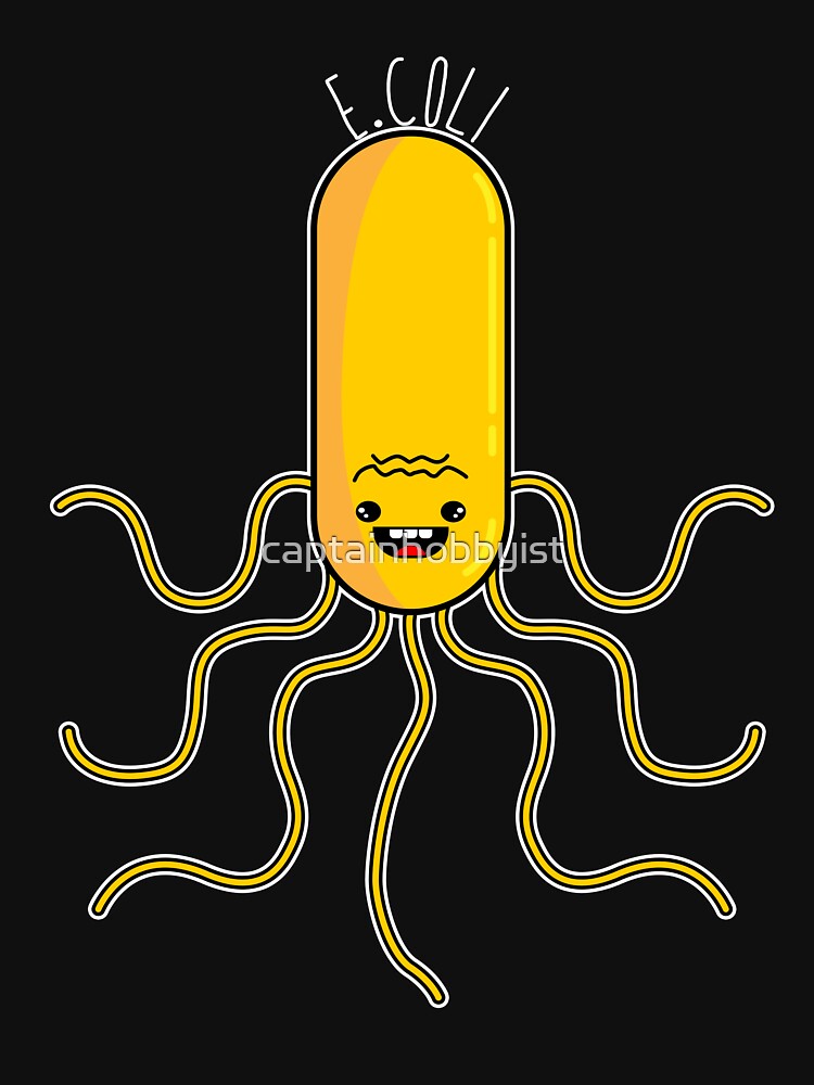 "Funny E. Coli anime cartoon style silly microorganism design " T-shirt ...