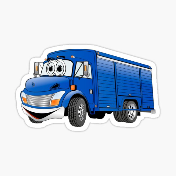 Blue Beverage Truck Cartoon Sticker For Sale By Graphxpro Redbubble
