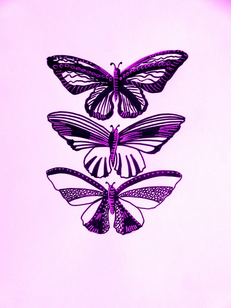 "Pink butterfly, pink butterflies, a drawing by me" by CateJacobs ...