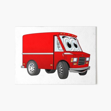 "Red Mini Van Cartoon" Art Board Print by Graphxpro | Redbubble