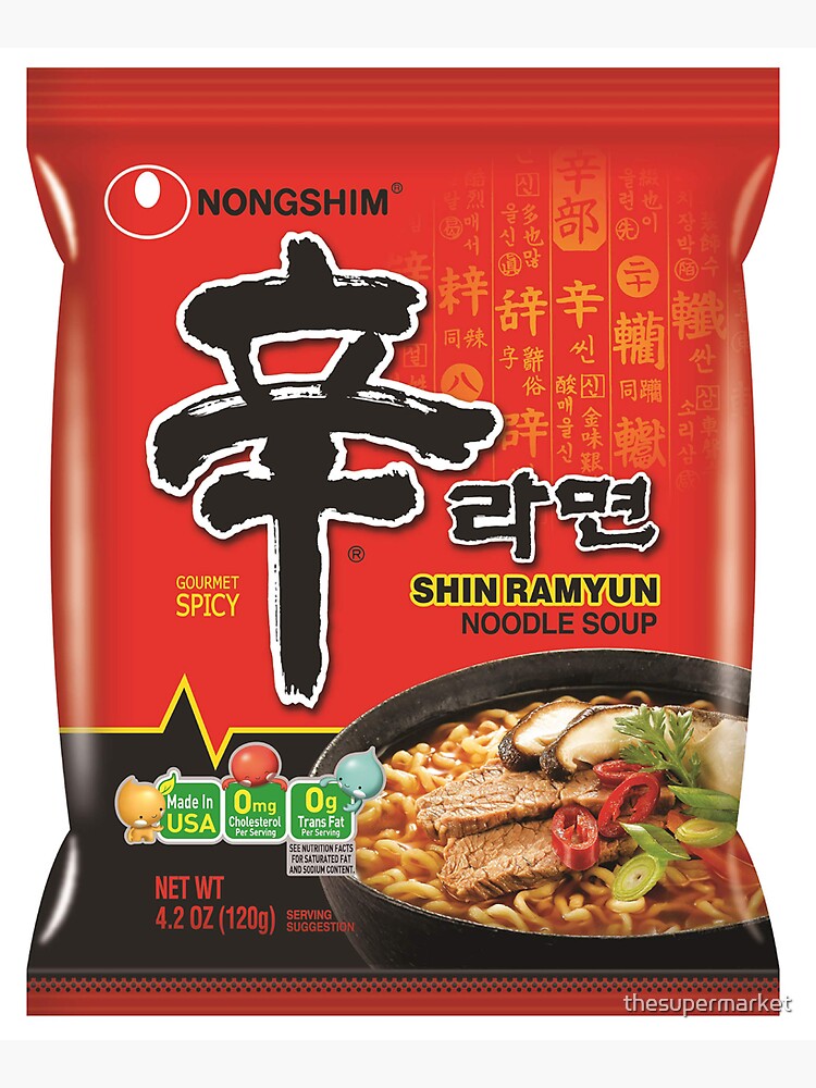 "Nongshim Shin Ramyun (Spicy)" Sticker for Sale by thesupermarket ...