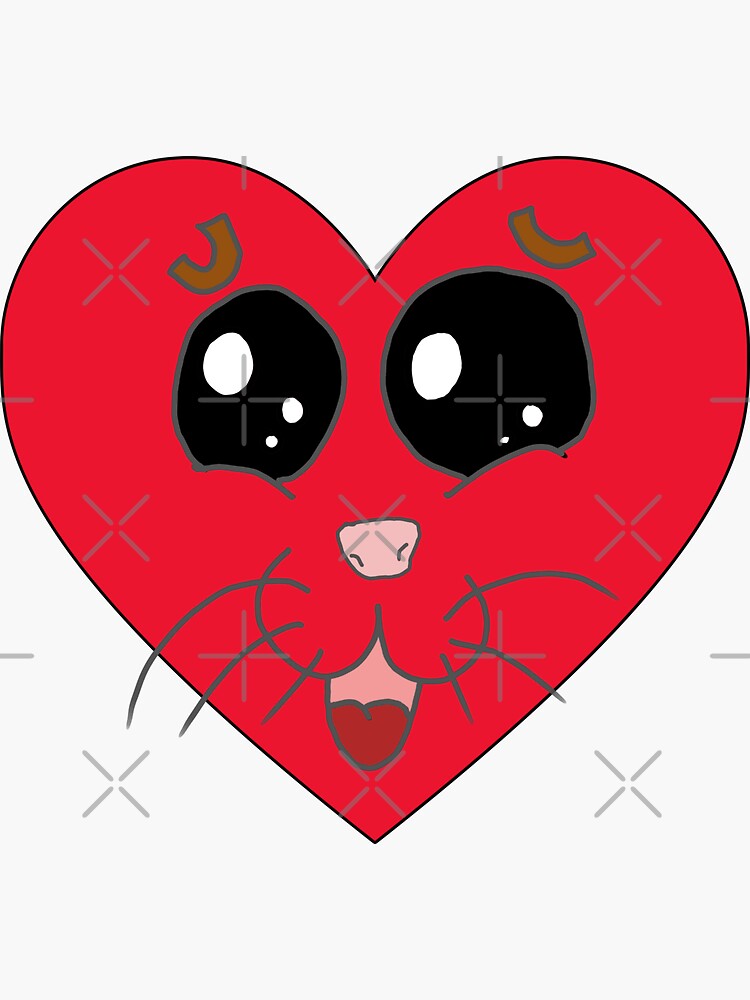 Pegatina «Corazón de amor un corazón querido con una cara de hámster ...