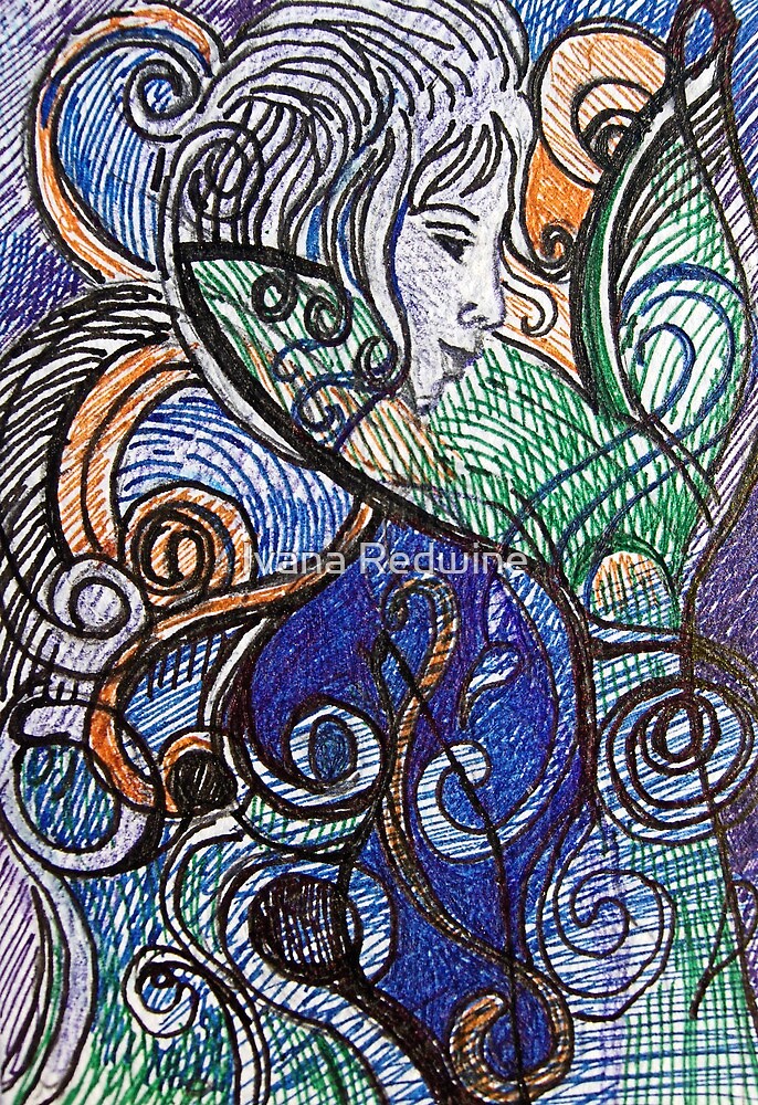 "Abstract Mermaid #2" by Ivana Redwine | Redbubble