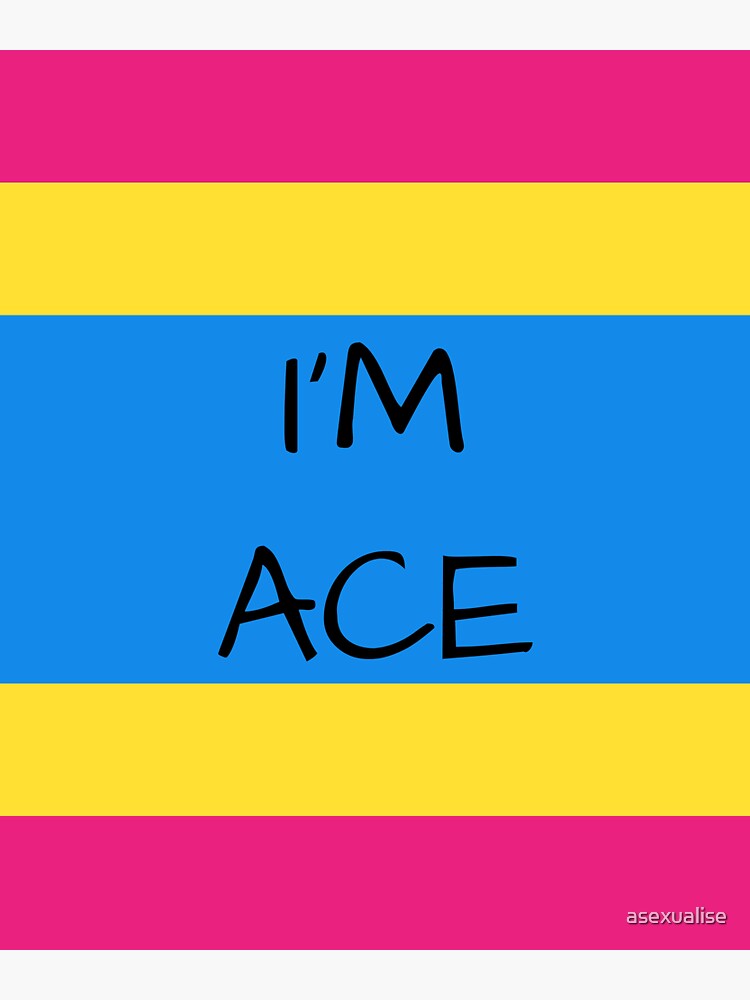 "Panromantic Flag Asexuality I'm Ace Asexual T-Shirt" Sticker for Sale ...