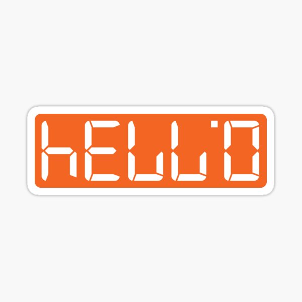 "Hello – Upside Down Calculator Word" Sticker for Sale by BadgerDesignz | Redbubble