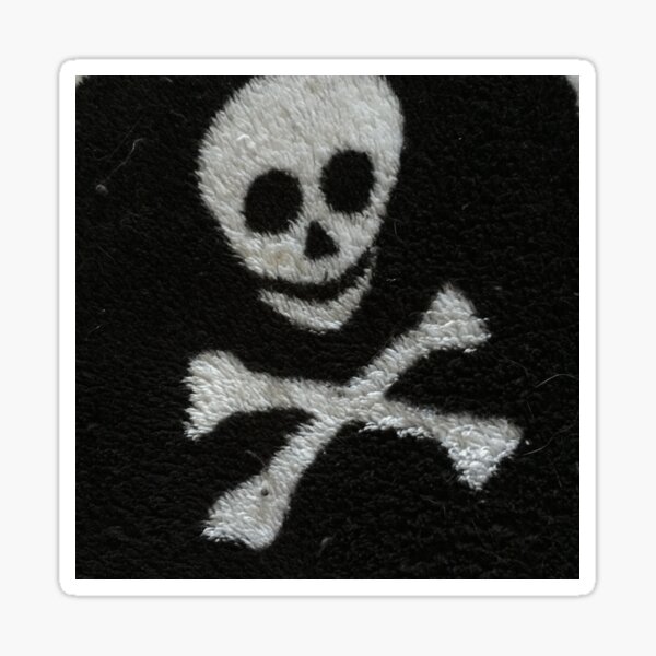 "Fuzzy Black and White Skull and Crossbones" Sticker by serpentsky17 ...