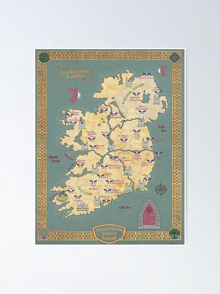 "British Isles Map Trio #2: Fairy & Folklore of Ireland" Poster for ...