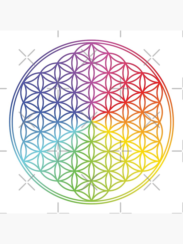 "Flower of Life - pattern in rainbow color" Poster by knappidesign ...