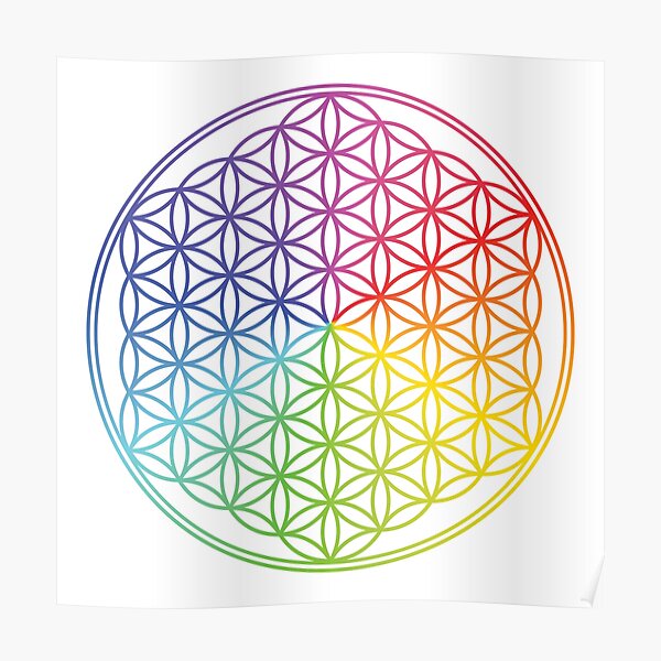 "Flower of Life - pattern in rainbow color" Poster by knappidesign ...