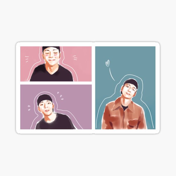 "BTS V- kim taehyung fanart - (Vlive screenshots) " Sticker for Sale by ...