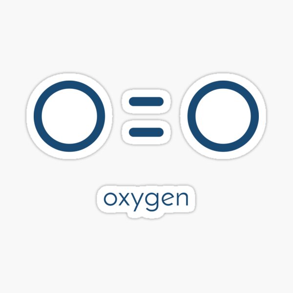 "Elemental oxygen (O2) molecule. Skeletal formula." Sticker for Sale by ...