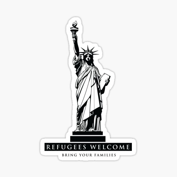 "Refugees Welcome" Sticker for Sale by abbazabba | Redbubble