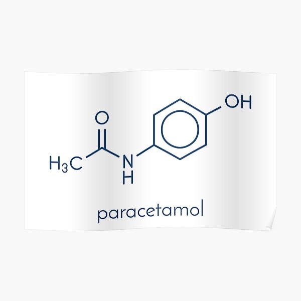 "Paracetamol (acetaminophen) analgesic drug molecule" Poster for Sale ...