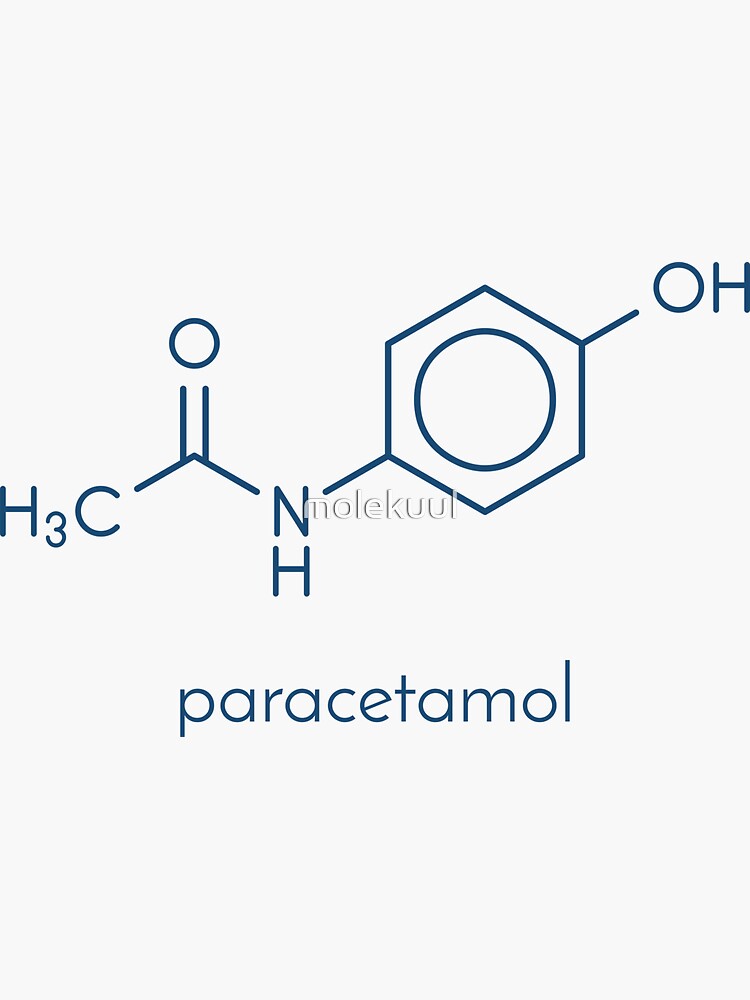 "Paracetamol (acetaminophen) analgesic drug molecule" Sticker for Sale ...