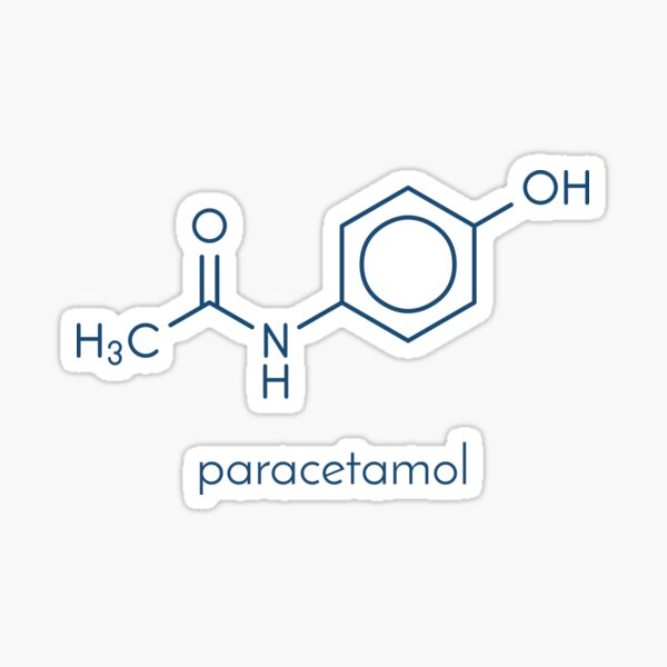 "Paracetamol (acetaminophen) analgesic drug molecule" Sticker for Sale ...