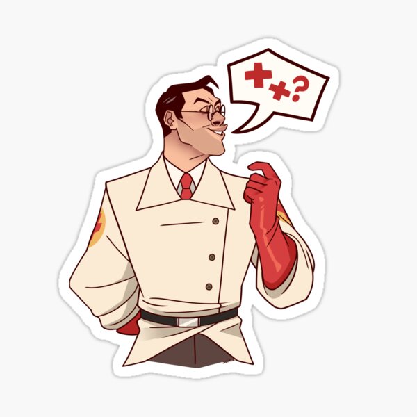 "medic?" Sticker for Sale by Marvin Anthony | Redbubble